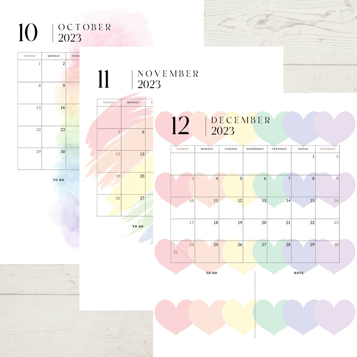 Printable Rainbow Monthly Planner *** DIGITAL DOWNLOAD ONLY*** - Etsy