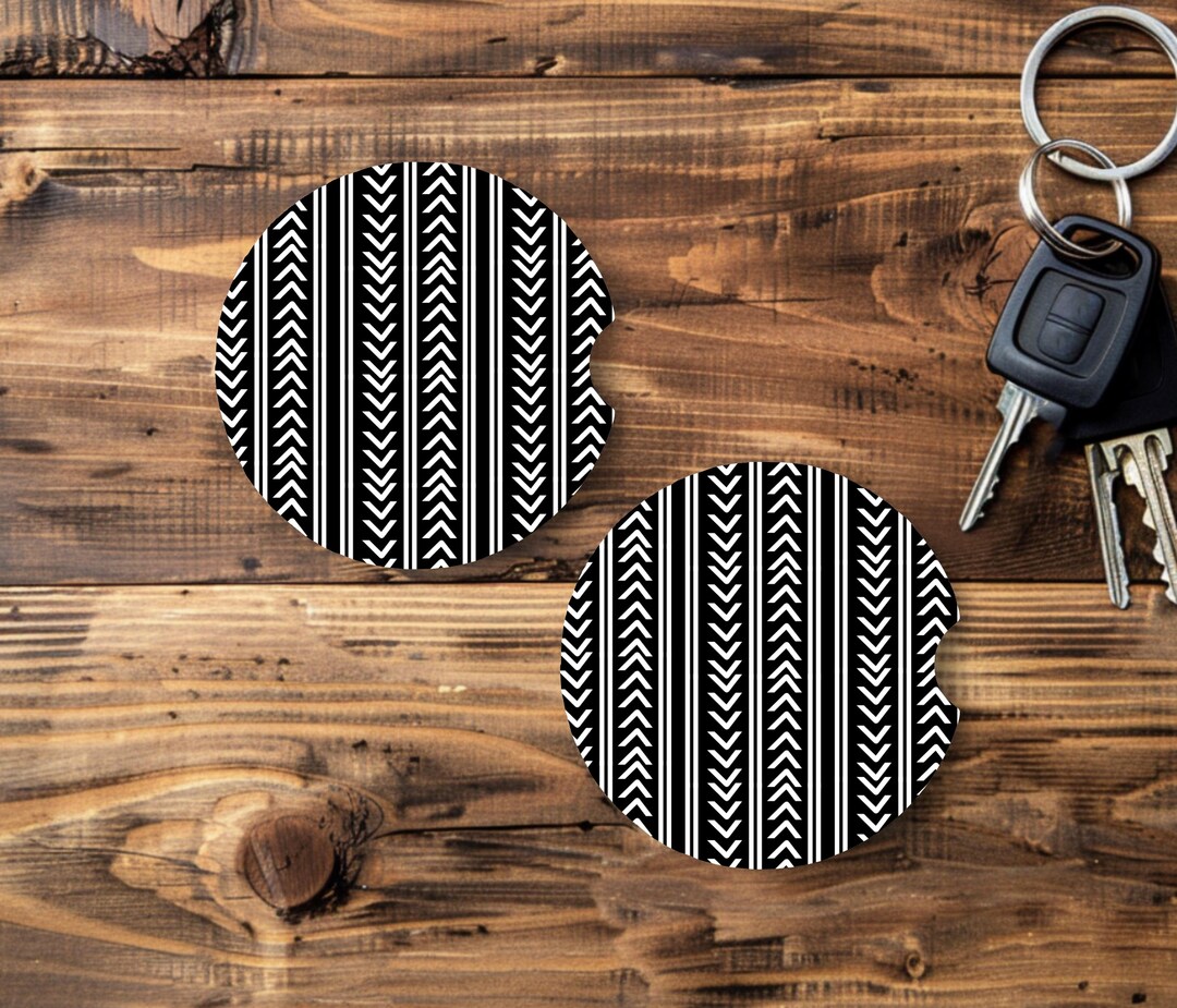 Handmade Ceramic Car Coasters | Set of 2 | 2.6” Absorbent Stone Cup ...
