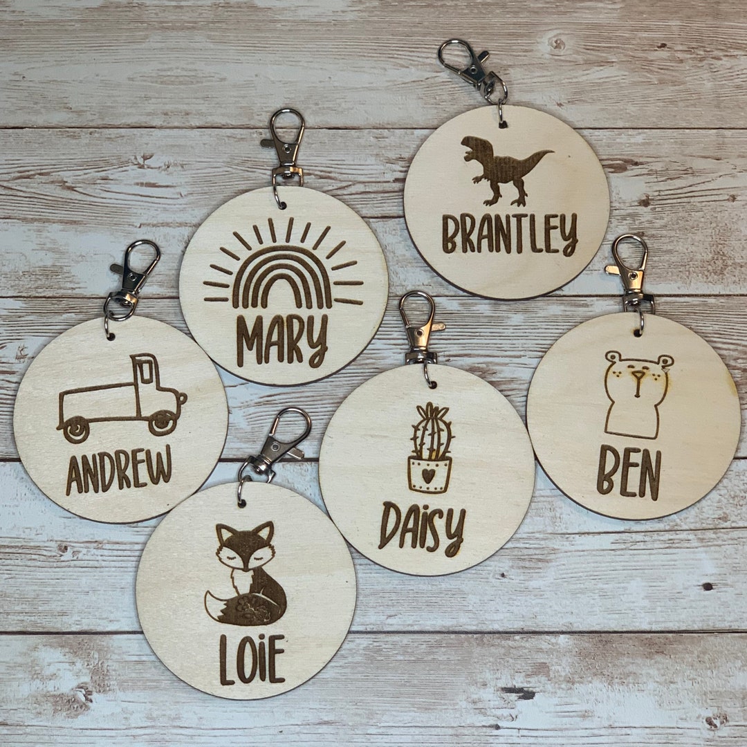 Kids Backpack Tags, Personalized Kids Bag Tags, Diaper Bag Tags, Book ...