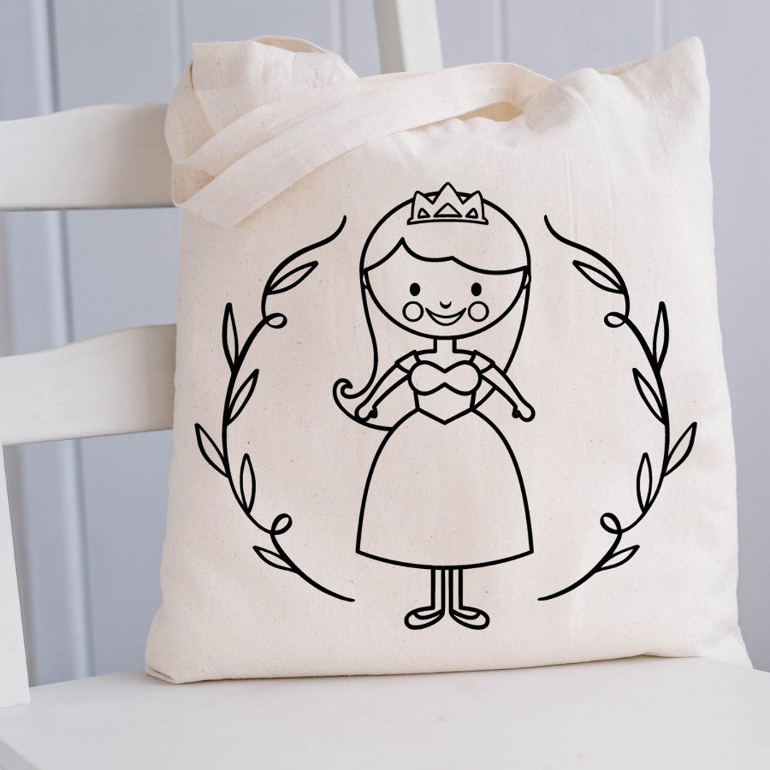 Kids Tote Bag, Color Me Tote Bag, Princess Tote Bag - Etsy