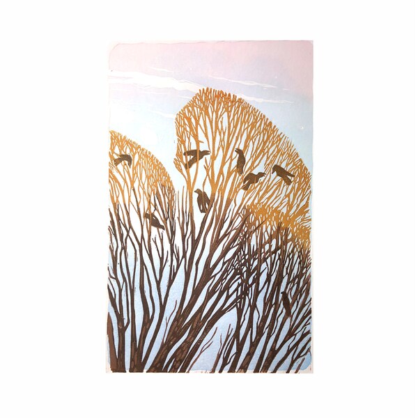 Crow in Tree - Etsy