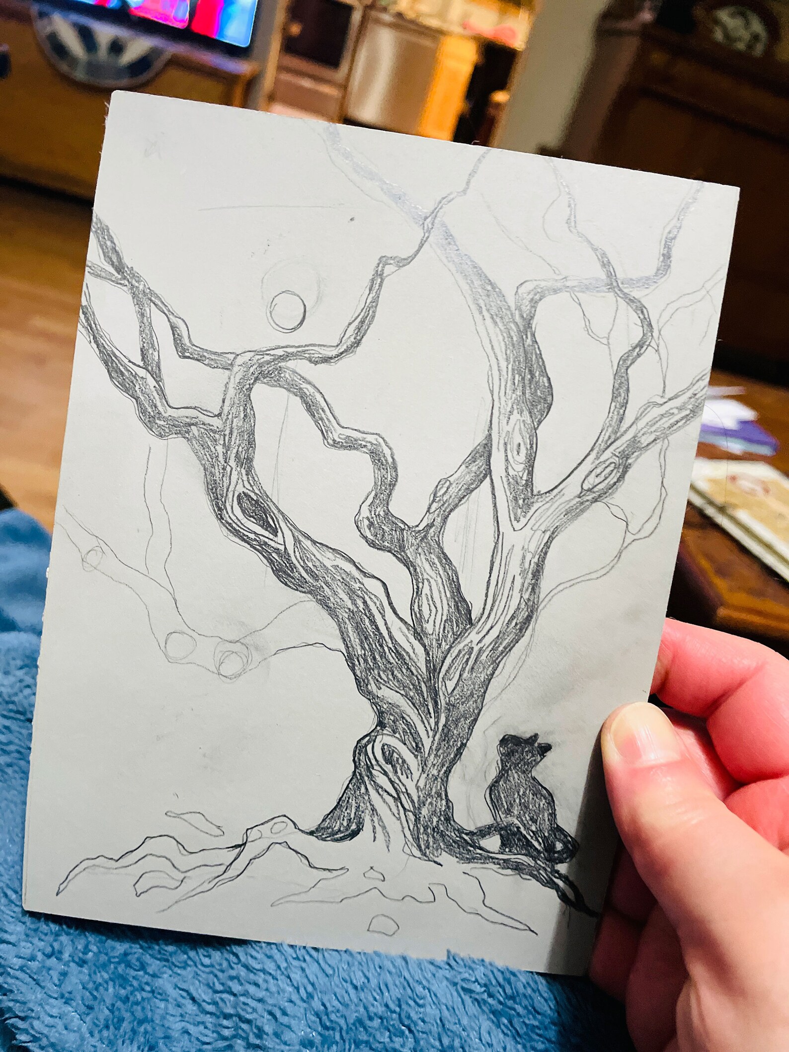 February Frost, Winter, Crows in Tree, Cat in Snow, Animal Print ...