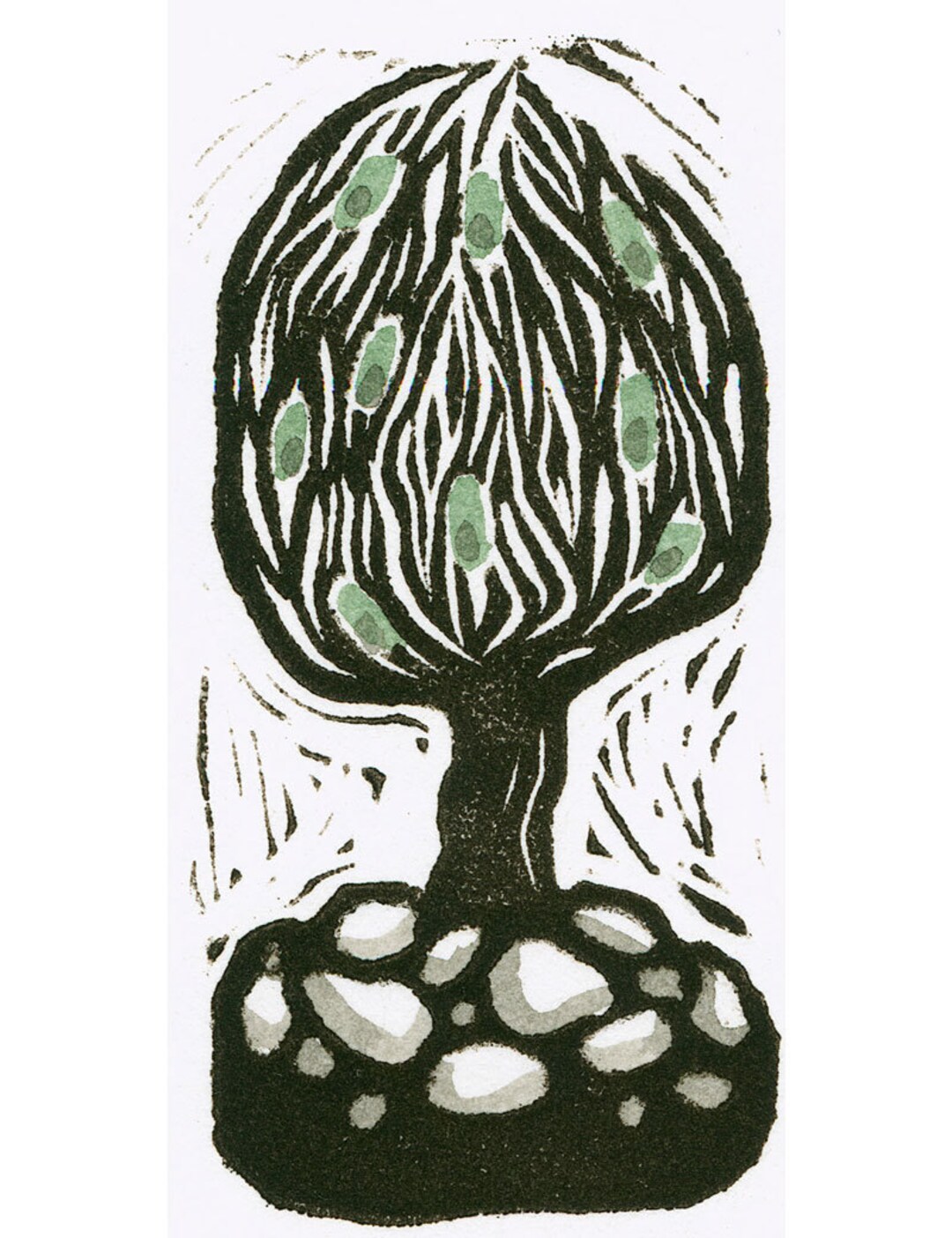 OLIVE TREE- Original Linocut - Kitchen - Artwork - Olive Tree With ...