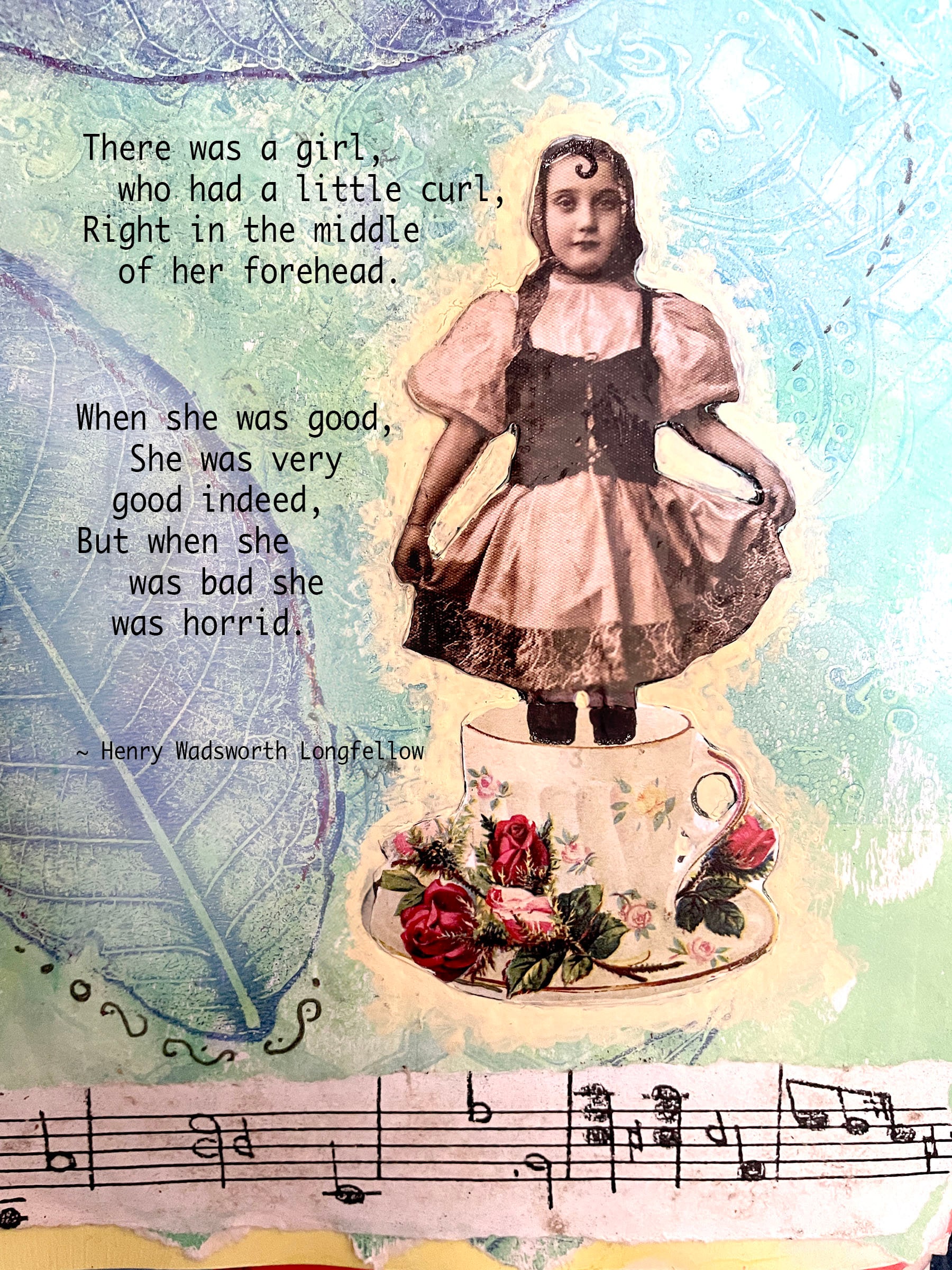 Blank Note Card-horrid Girl Card and Envelope-altered Art-vintage Photo ...