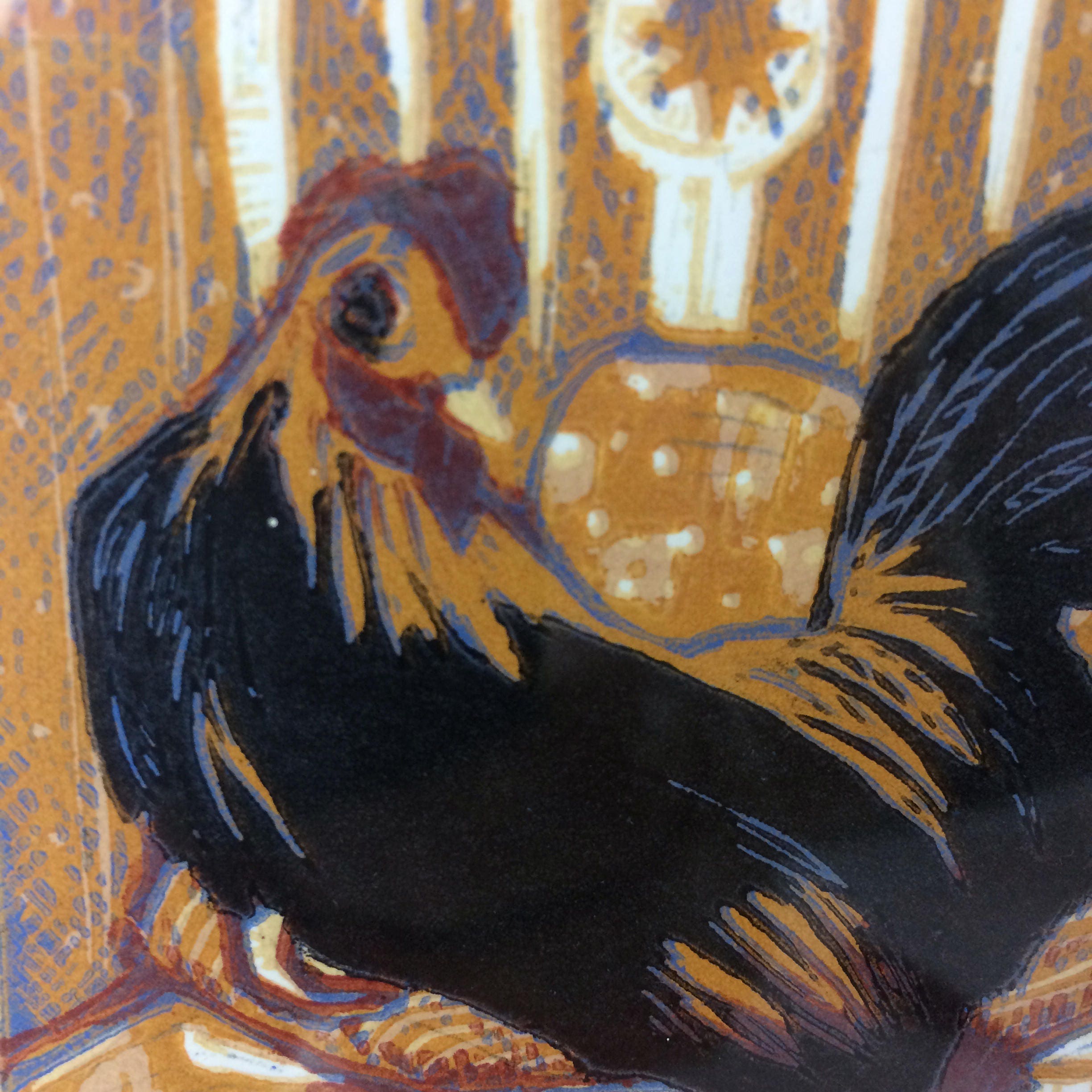 SALE Portrait of a Rooster Linocut Artwork of a Rooster on a White ...