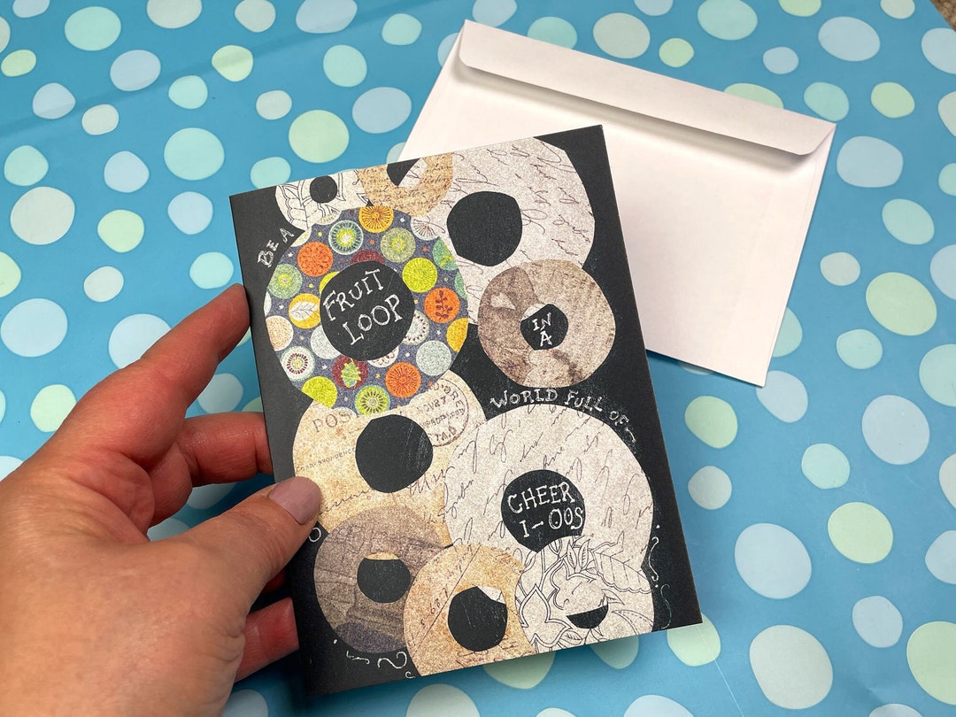 Blank Note Card-be a Cheerio Card and Envelope-altered Art-vintage ...