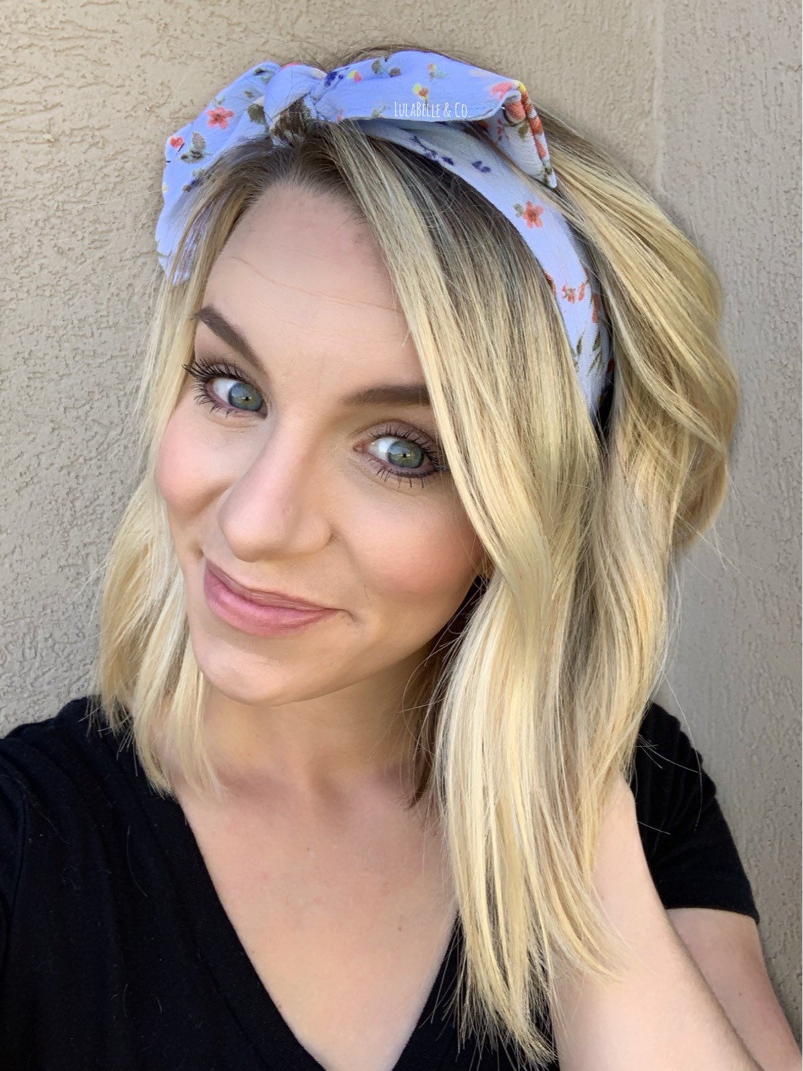 Hair Scarf / Spring Bouquet / Blue Floral / Head Scarf / Hair - Etsy