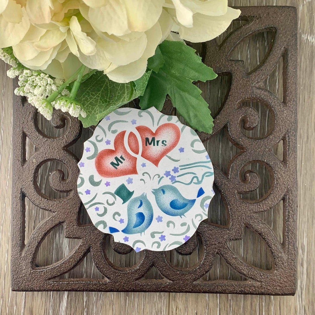 Love Birds Mr & Mrs Cookie Stencil - 4 Layer Stencil - Etsy