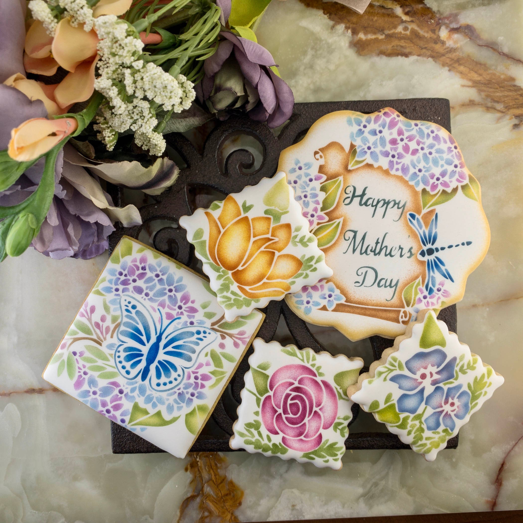 Lilac Cookie Stencil - 3 Layer Stencil - Etsy