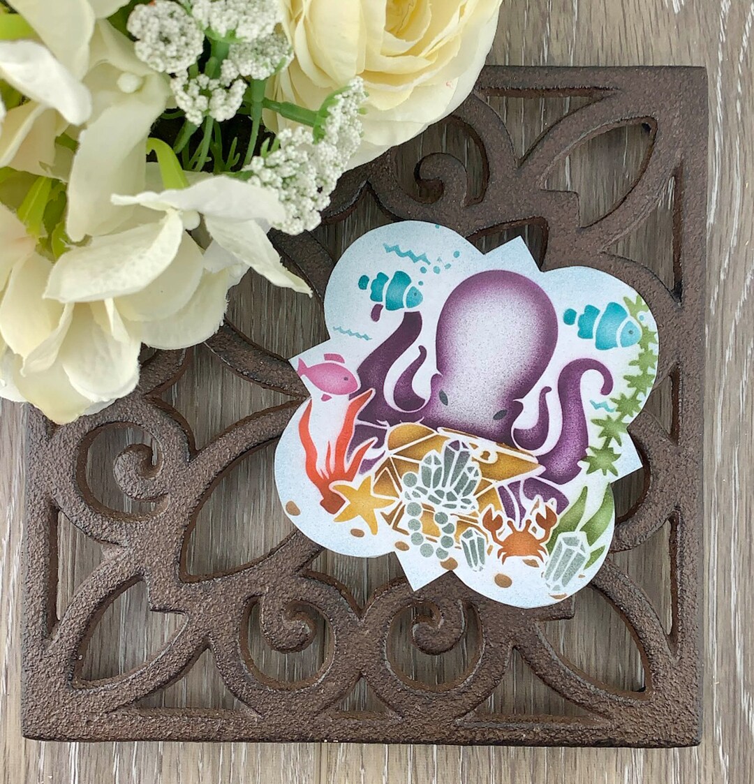 Octopus Cookie Stencil - 3 Layer Stencil - Etsy