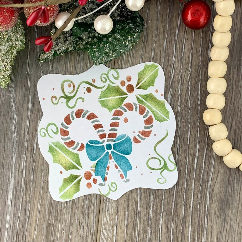 Candy Cane and Holly Cookie Stencil 4 Layer Stencil - Etsy