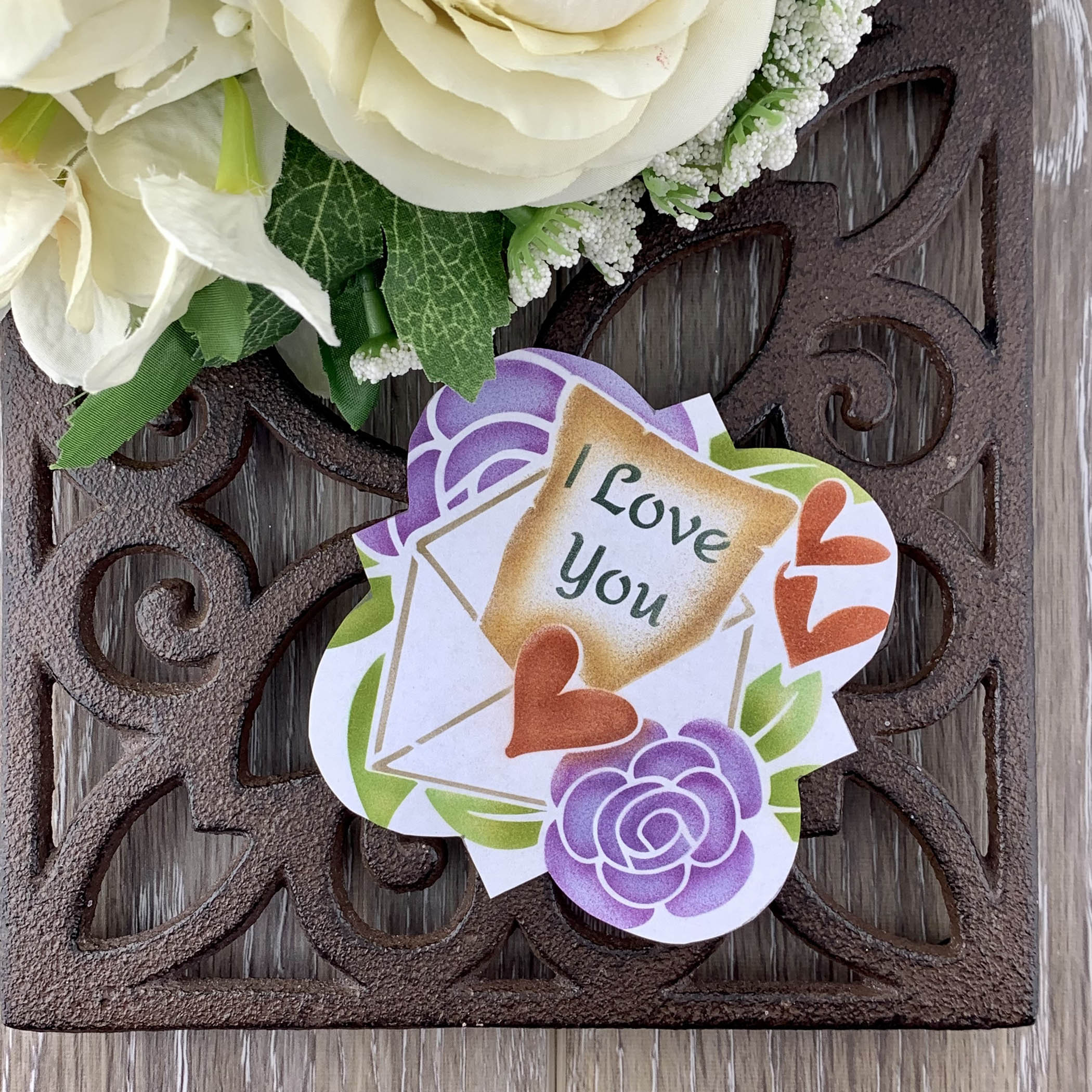 Valentines Envelope Cookie Stencil 5 Layer Stencil Comes With Sayings I ...