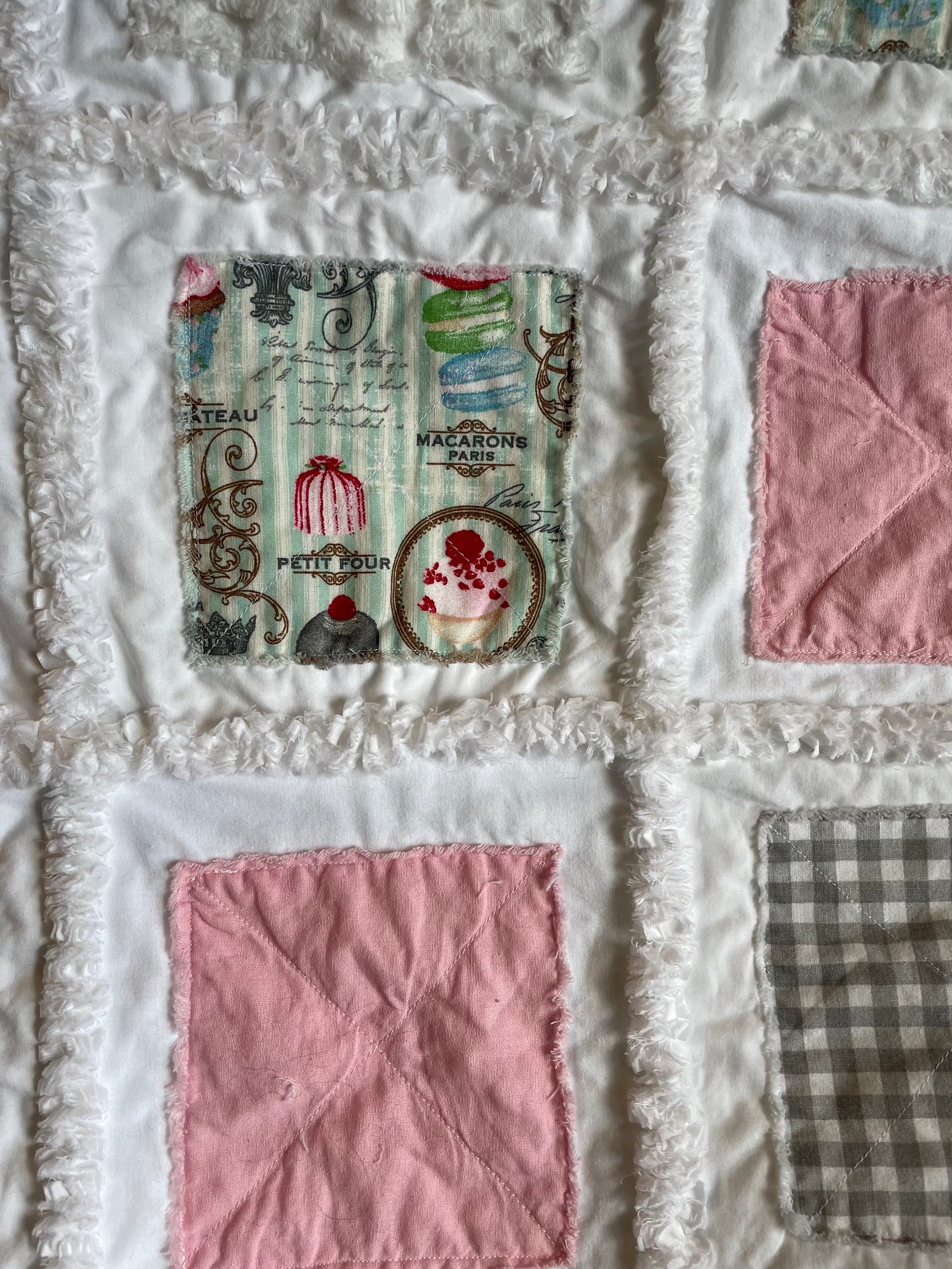 Pink and Gray Rag Quilt - Etsy