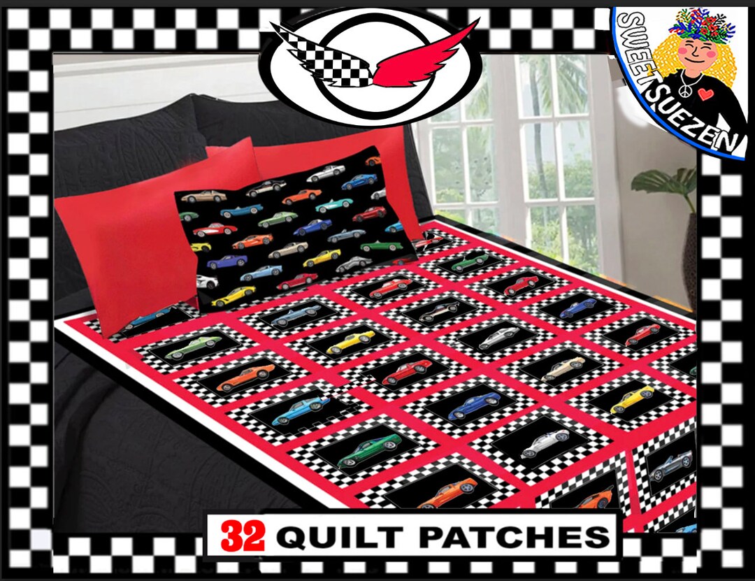 CORV ETTE FABRIC -create a Custom Gift for a Car Guy: Quilt, Wall Art, Blanket, Bedspread ...