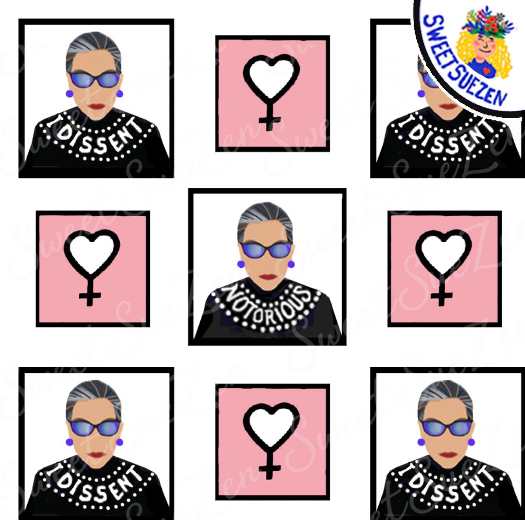 Ruth Bader Ginsburg - RBG - Custom Designed Small Print Fabric - Etsy