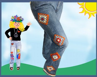 Granny Square Jeans | Etsy