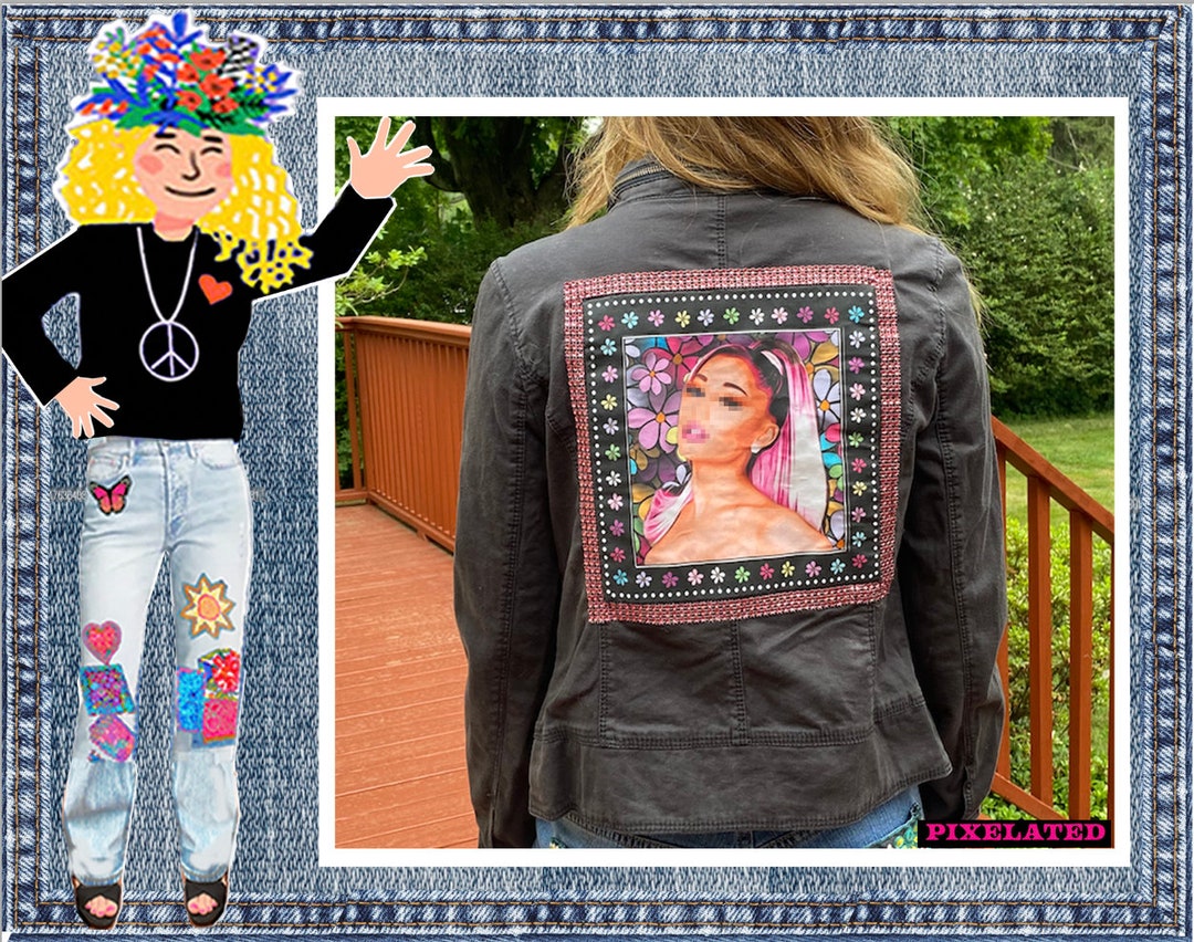 Commission FAN ART Denim Jacket With Sparkle Size 2 All Sizes Available ...