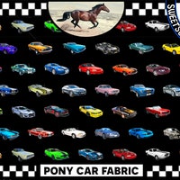 Ford Mustang Fabric Sold by the Half Yard, Ford Mustang Quilt Gift Bed ...
