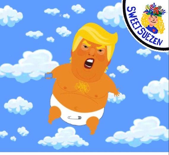 BABY TRUMP BALLOON Cotton Fabric Face Mask Material My Own | Etsy