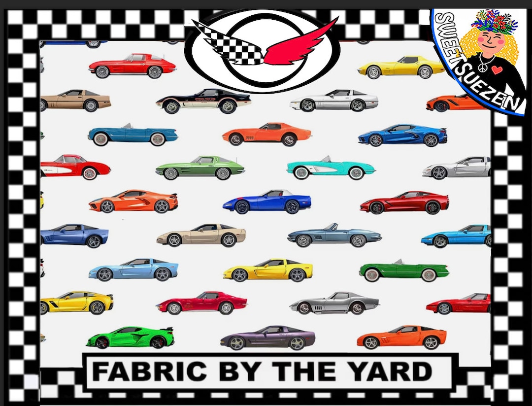 CORV ETTE FABRIC White - Create a Custom Gift for a Car Guy or Car Gal: Pillow, Fleece Blanket ...