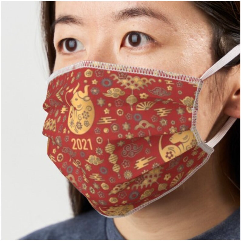 CHINESE New YEAR Feb 12 2021 Year of the Ox Face Mask | Etsy