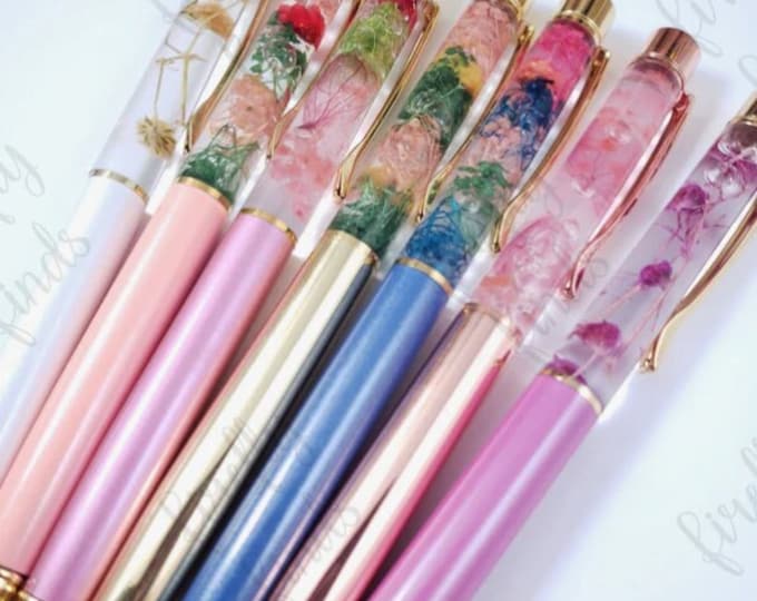 Floating Floral Ballpoint Pens - Etsy
