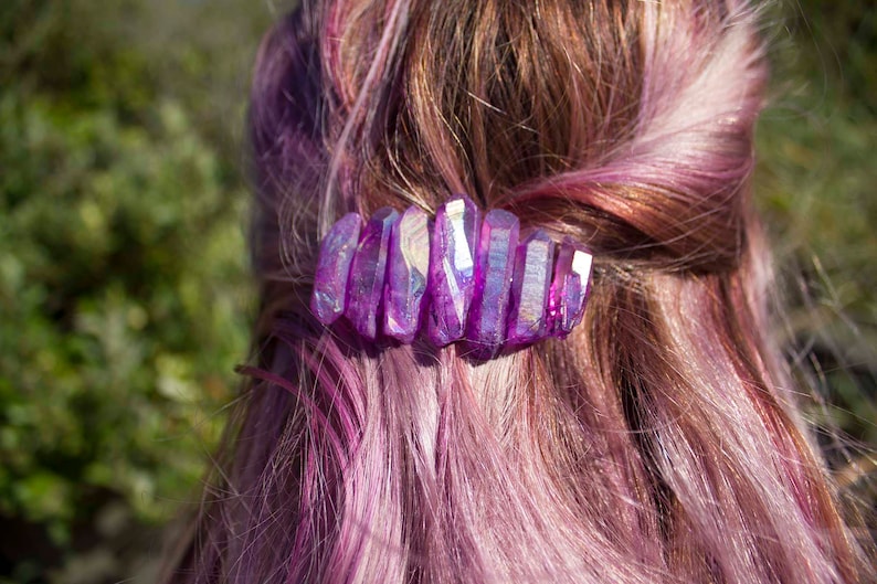 Crystal Barrette / Quartz Hair Jewelry / Crystal Hair Clip / | Etsy