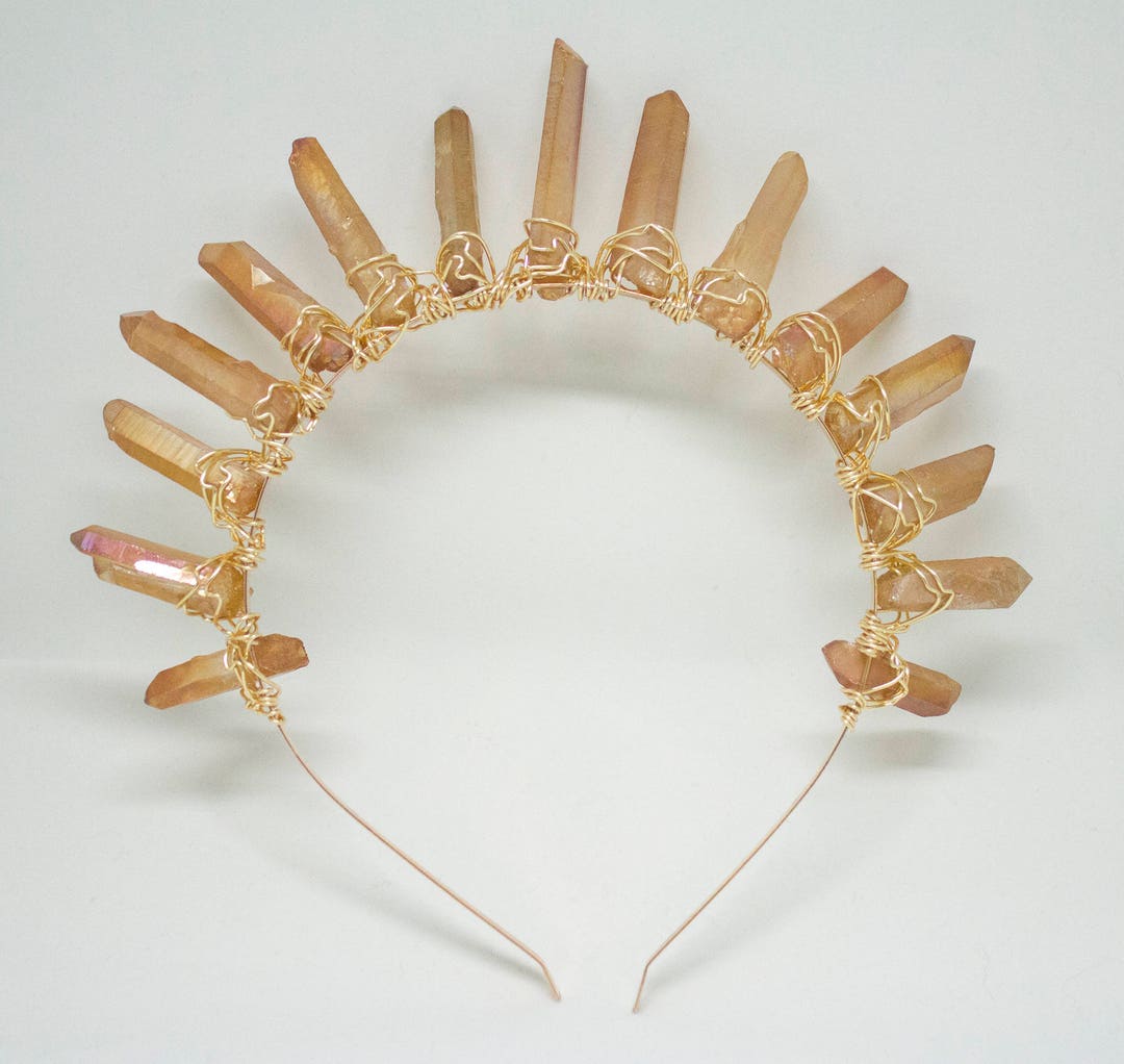 Bridal Crystal Crown / Raw Quartz Crown / Raw Crystal Crown / Crystal ...