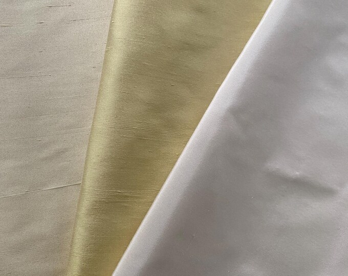 Silk Crafting Bundle Warm Yellow Silk Dupion, Pale Gold Silk Taffeta ...