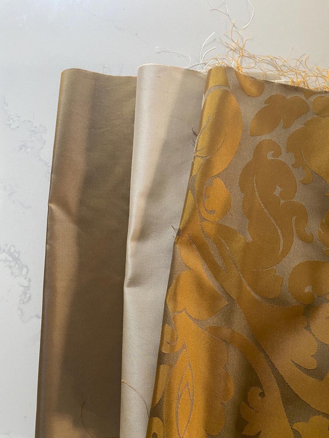 Bronze Gold Silk Fabric Pieces: 12" X 24" Crafting Silks - Etsy