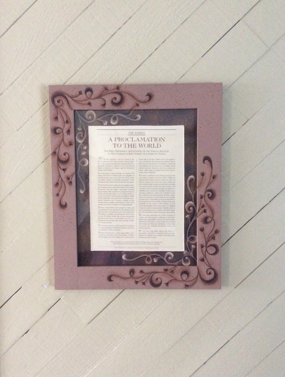 Family Proclamation painted frame and mat board lighter brown - Etsy.de