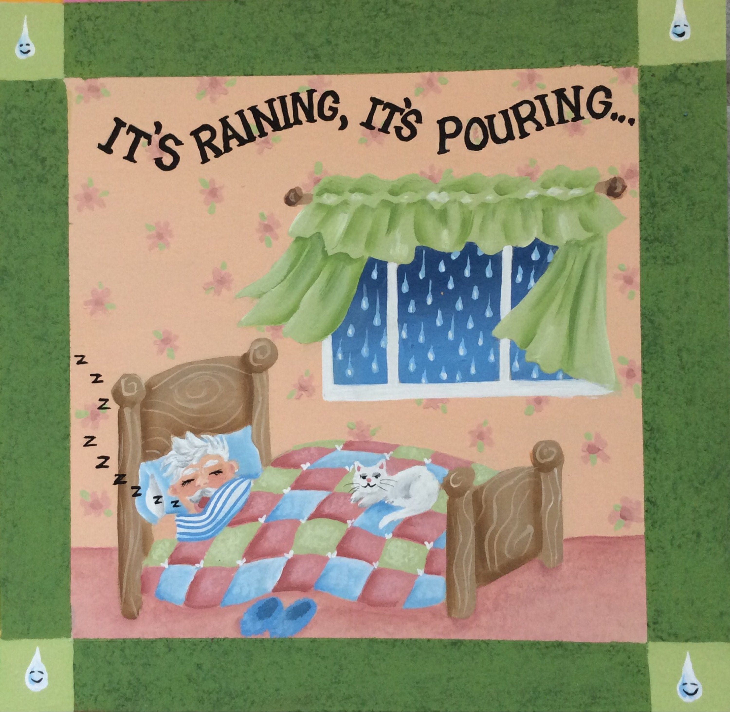 It's Raining Its Pouring 12 x 12 heavy | Etsy