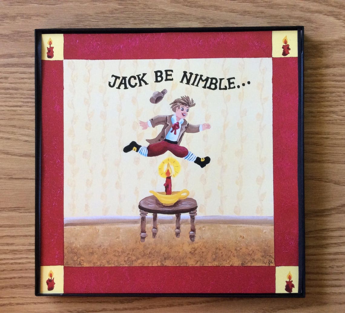 Jack Be Nimble 12 X 12 Print is an Adorable | Etsy