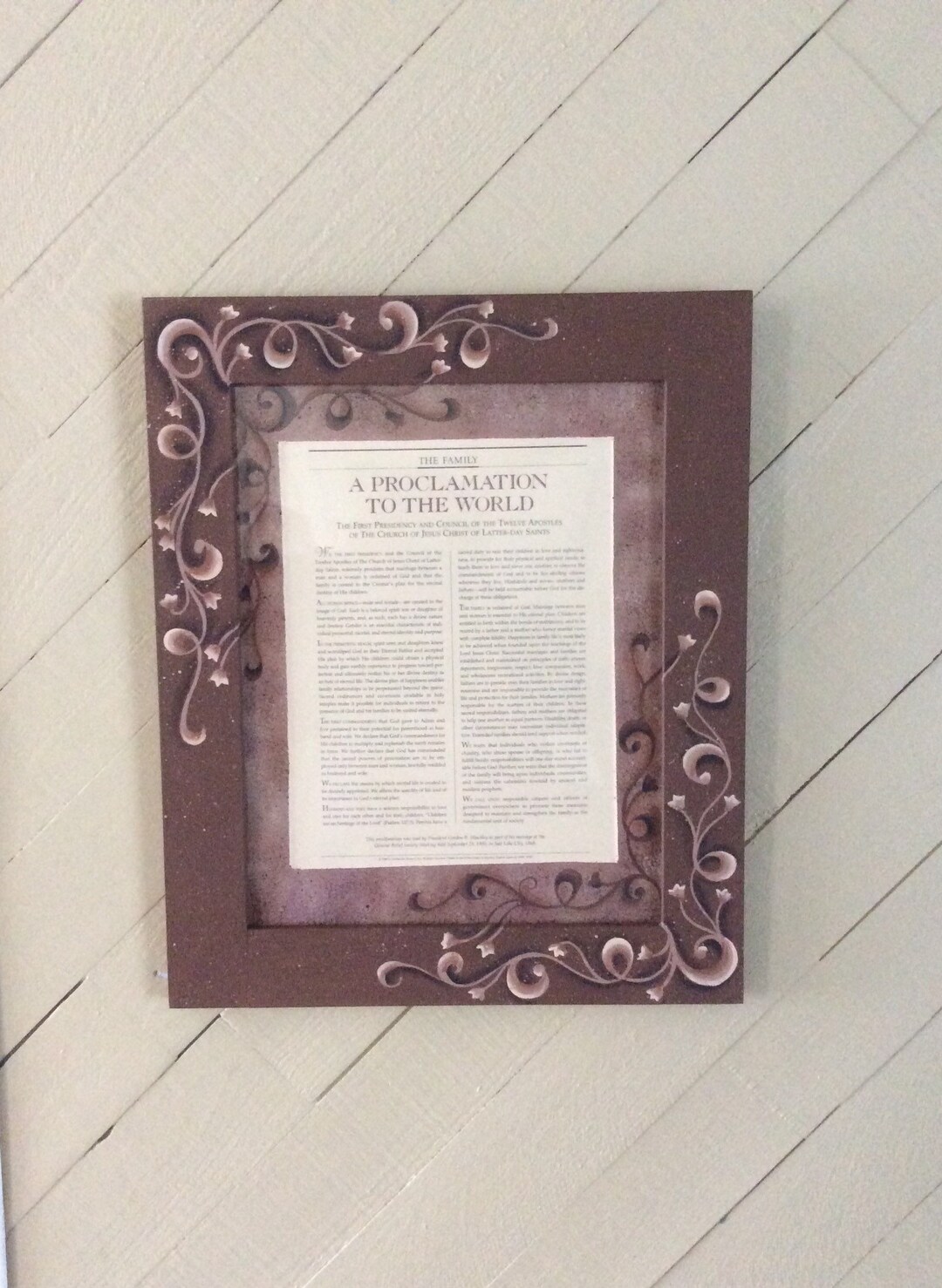 Family Proclamation Painted Frame and Mat Board, Dark Brown With ...