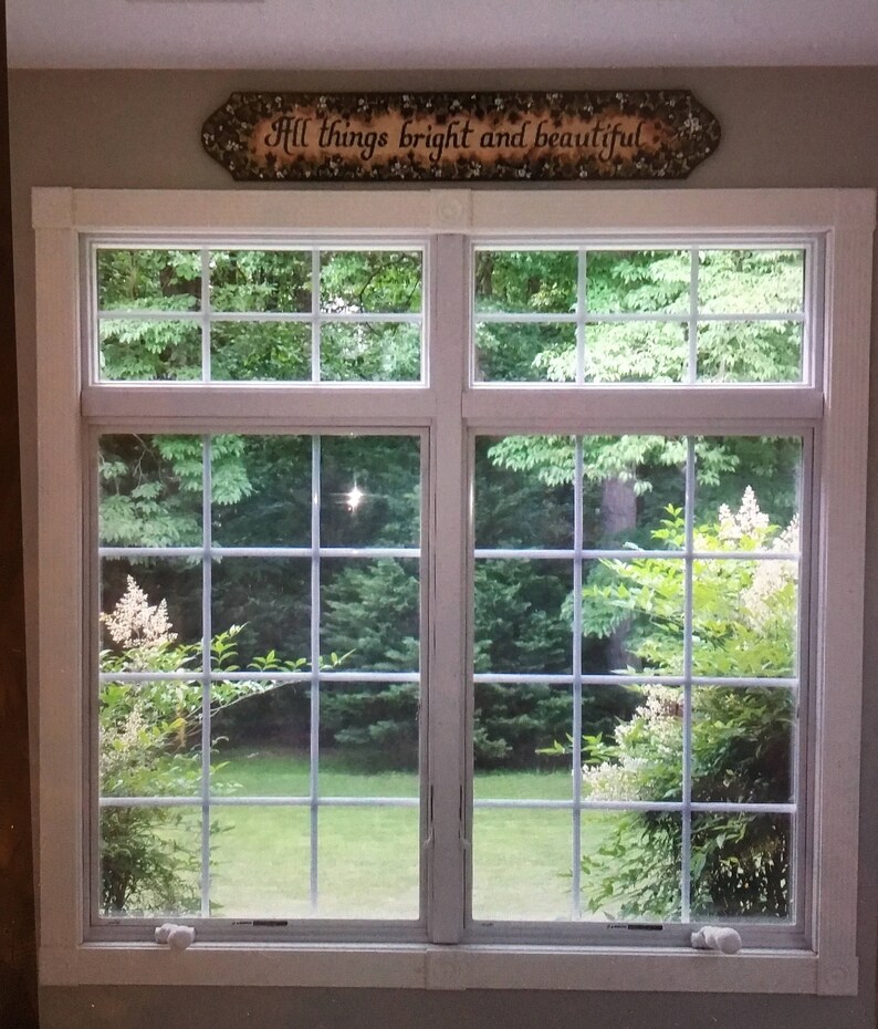 Custom Long Plaque, 4-ft X 8" "all Things Bright & Beautiful" or Your ...