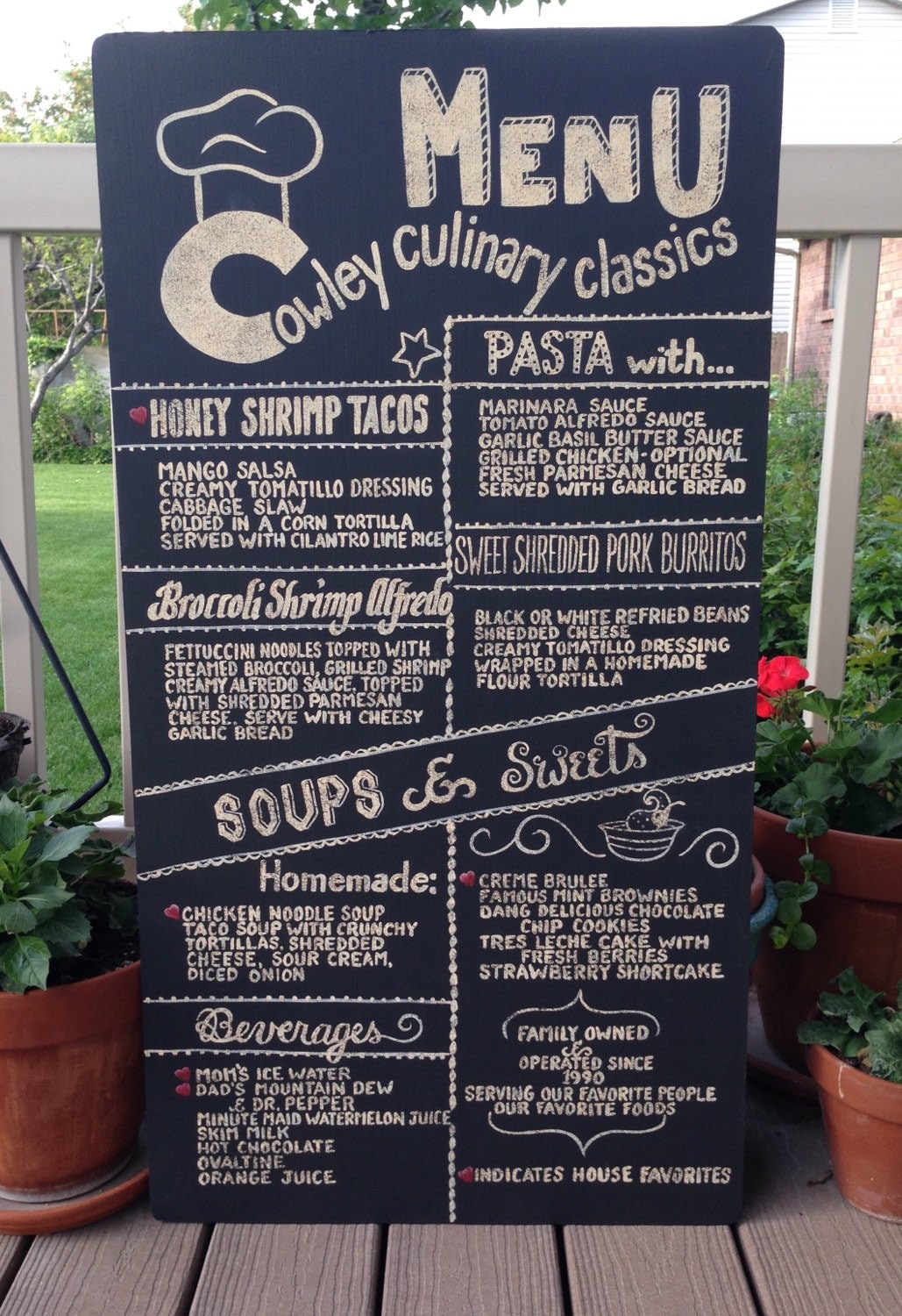 Custom Menu Board all your favorites 4ft x 2ft approx size | Etsy