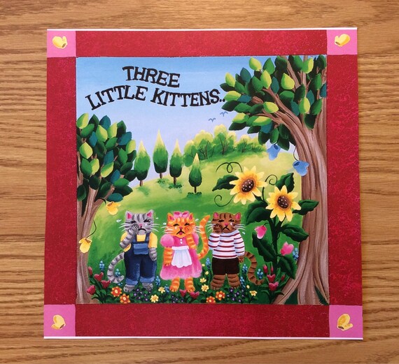 Three Little Kittens 12 X 12 Heavy Print | Etsy