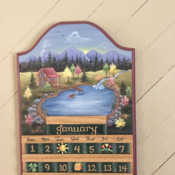 Perpetual Calendar Wood - Etsy