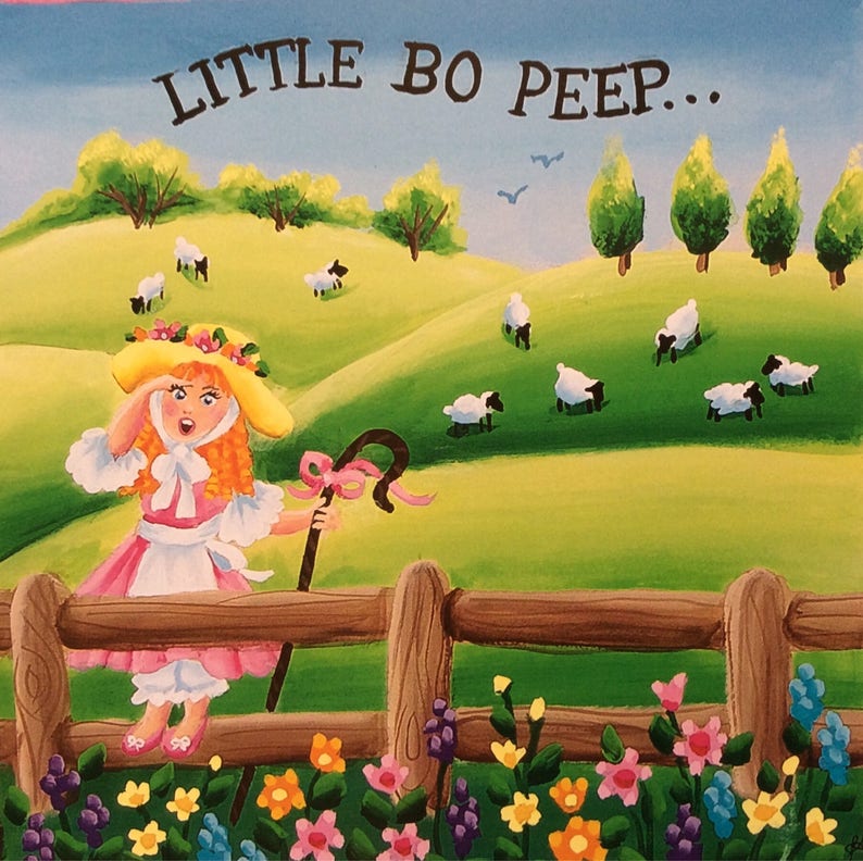 Little Bo Peep 12 X 12 Print From My New - Etsy
