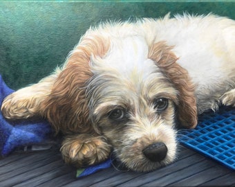 Cuddly Cockapoo Custom Pet Portrait Painting Original Dog - Etsy