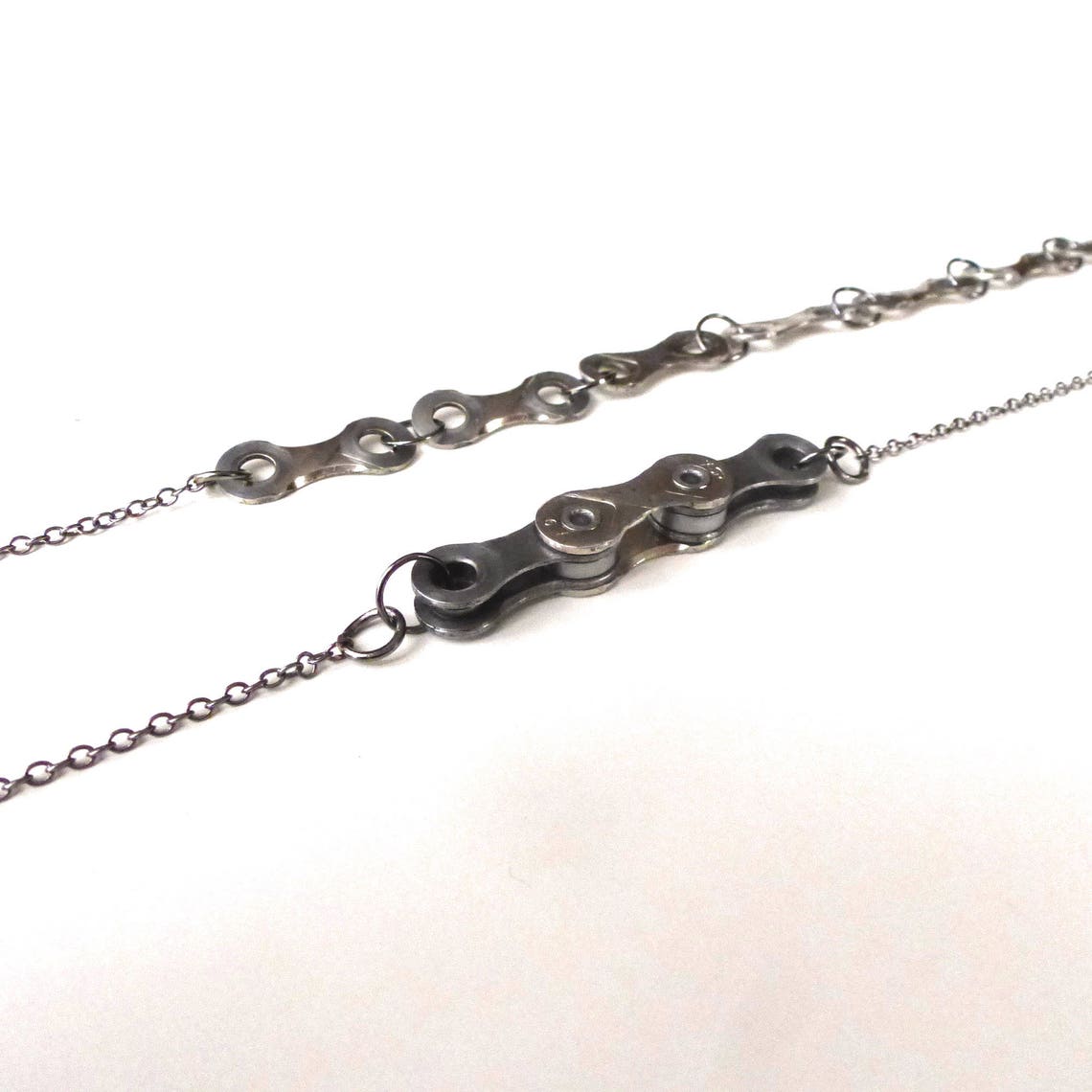 Metal Necklace Made From Recycled Bicycle Chain. Bike Chain Jewelry ...