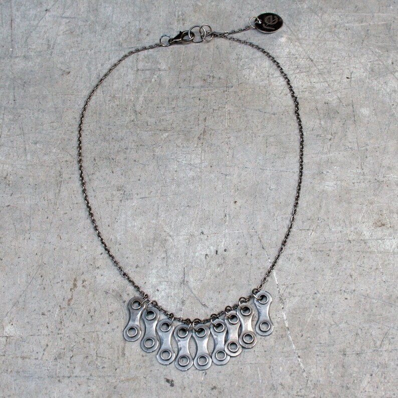 Recycled Bike Chain Necklace BRISTOL. Jewelry Made From Recycled ...