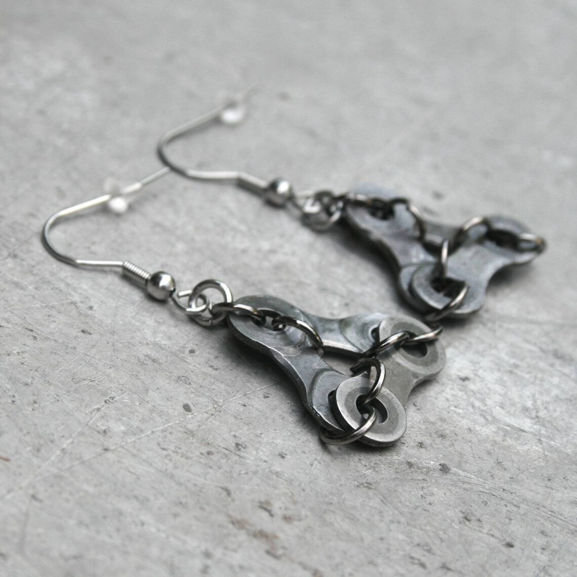 Recycled Bike Chain Earrings LIVERPOOL. Jewelry for Cyclists Made of ...