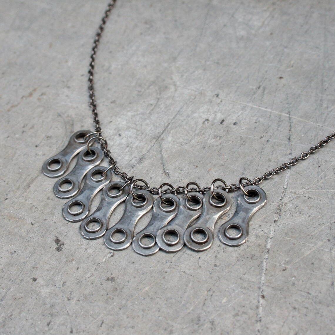 Recycled Bike Chain Necklace BRISTOL. Jewelry Made From Recycled ...