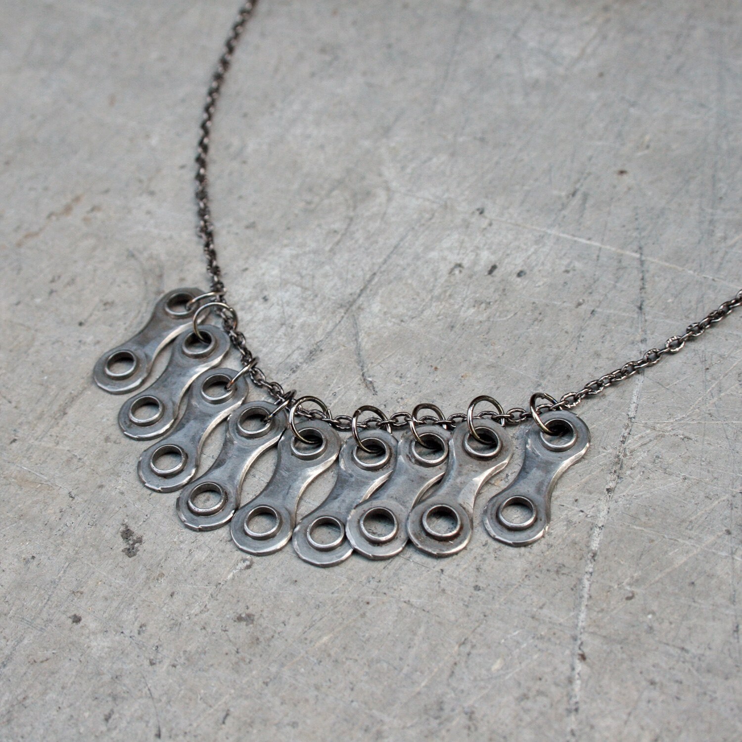 Recycled Bike Chain Necklace BRISTOL. Jewelry Made From Recycled ...