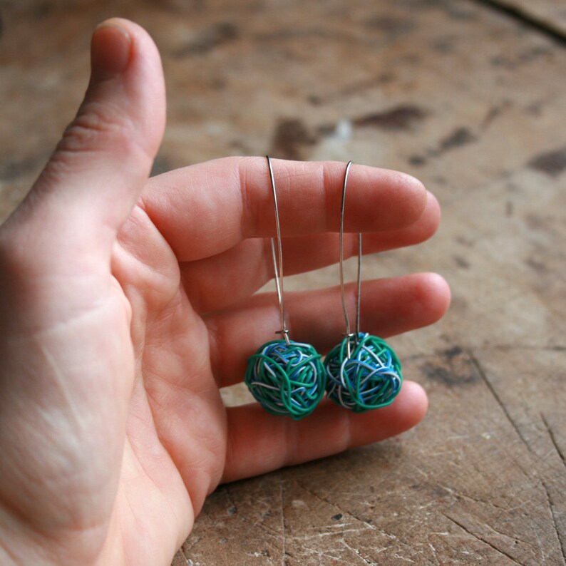 Recycled Electric Cable Jewelry. Upcycled Earrings SHANGHAI. Eco ...