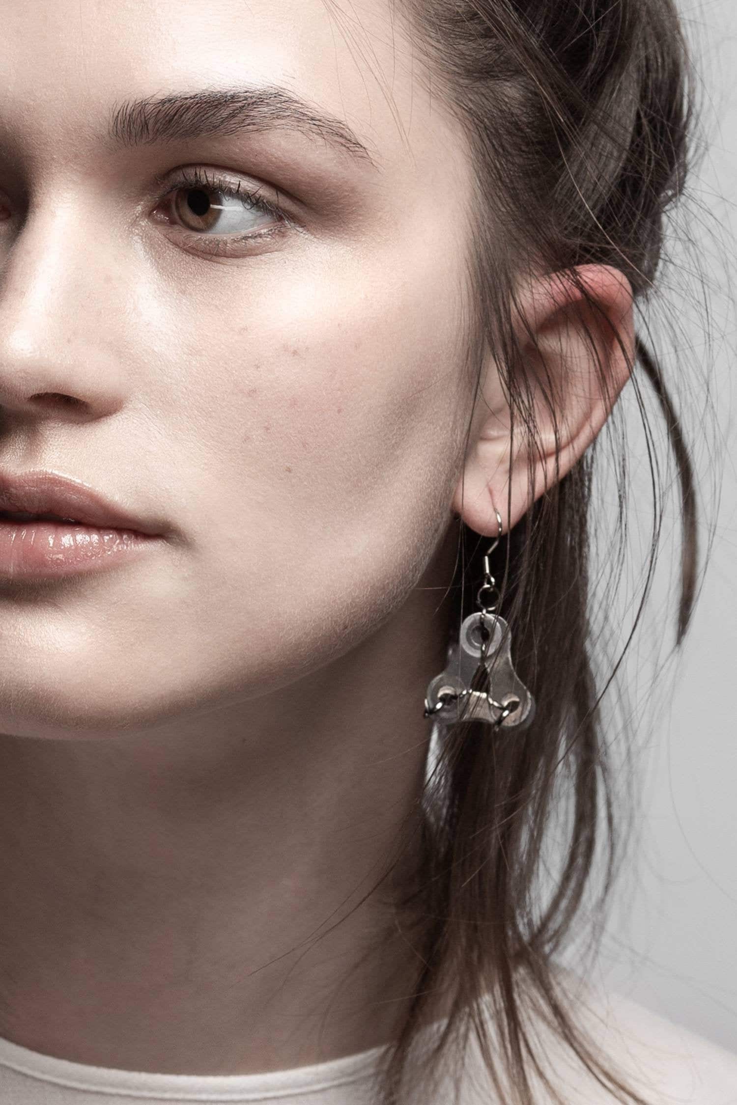 Recycled Bike Chain Earrings LIVERPOOL. Jewelry for Cyclists Made of ...