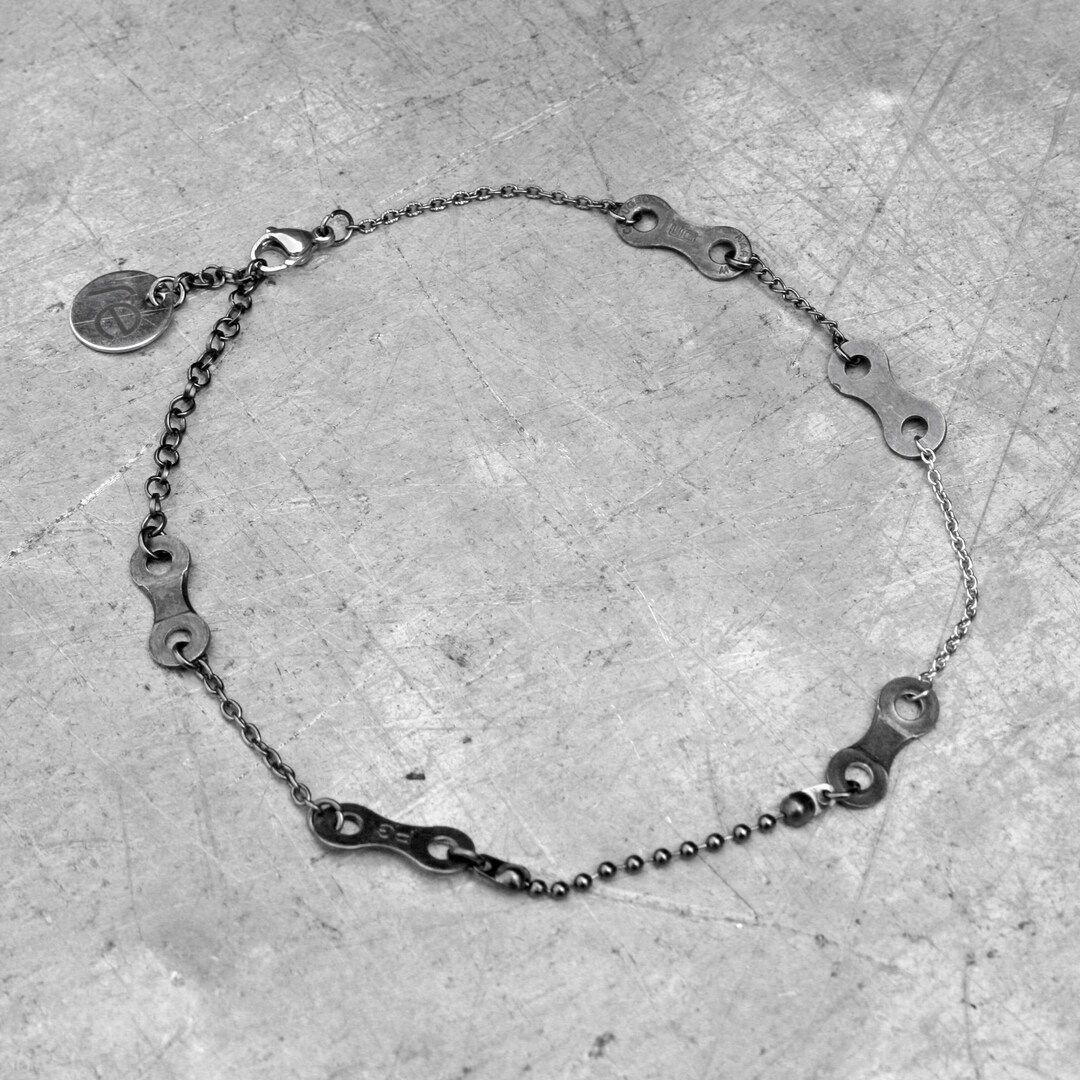 Necklace Made of Upcycled Bicycle Chains CHESTER. Recycled Bike Chain ...