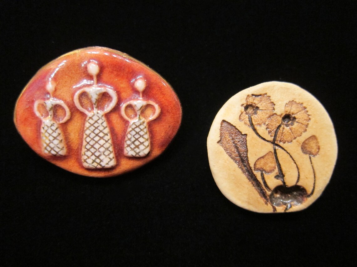 Vintage Ceramic Folk Art Artisan Handmade Beige Pressed - Etsy
