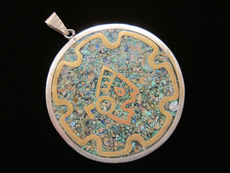 Vintage Mexico Metales Casados Mayan Aztec Warrior Stone Chip - Etsy